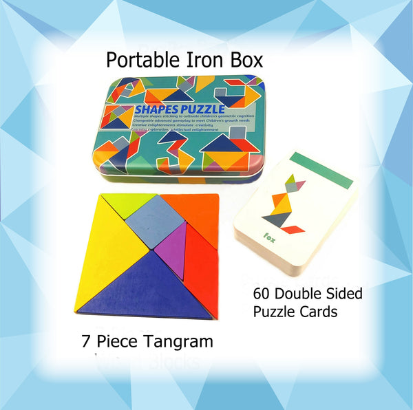 7 Piece Kids Wood Tangram Puzzle – Op-Art Puzzles & Toys